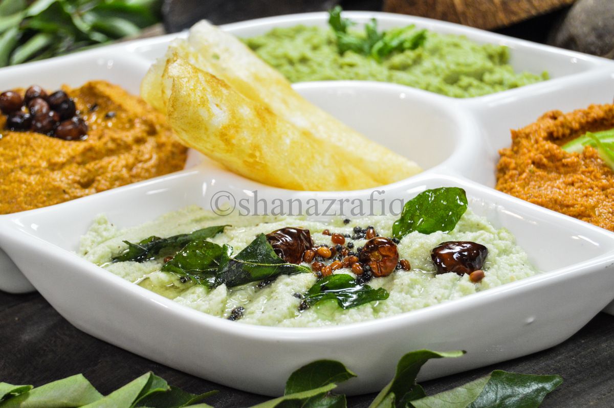 4 Ways Coconut Chutney Platter ~ Coconut Chutney Recipes ~ Coconut ...
