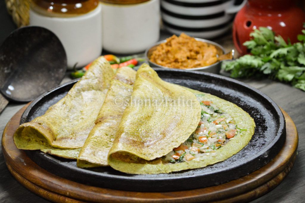 Moong Dal Dosa ~ Pesarattu ~ Whole Green Gram Crepes - Shanaz Rafiq Recipes
